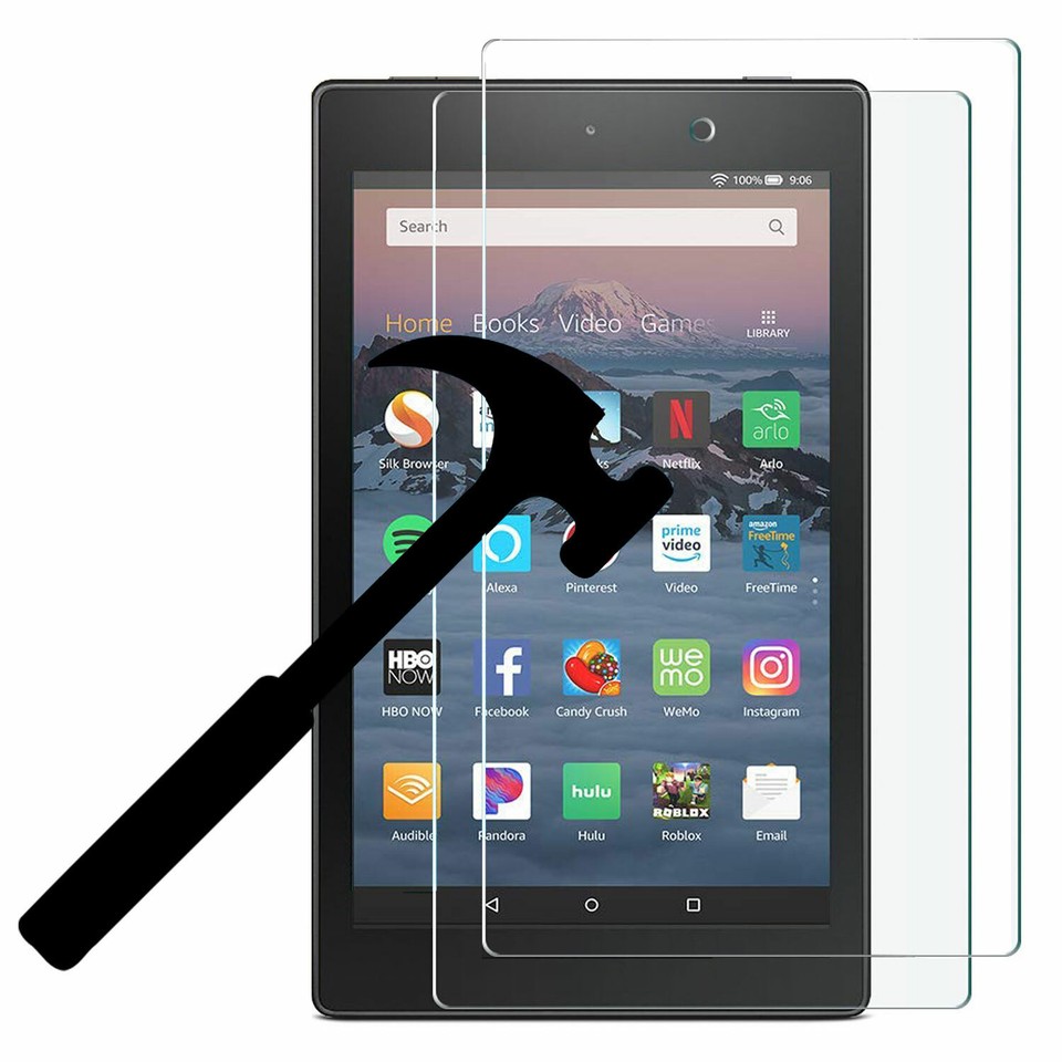 2 Pack Tempered Screen Protector For Amazon Kindle Fire 7"/ HD 8"/ HD ...