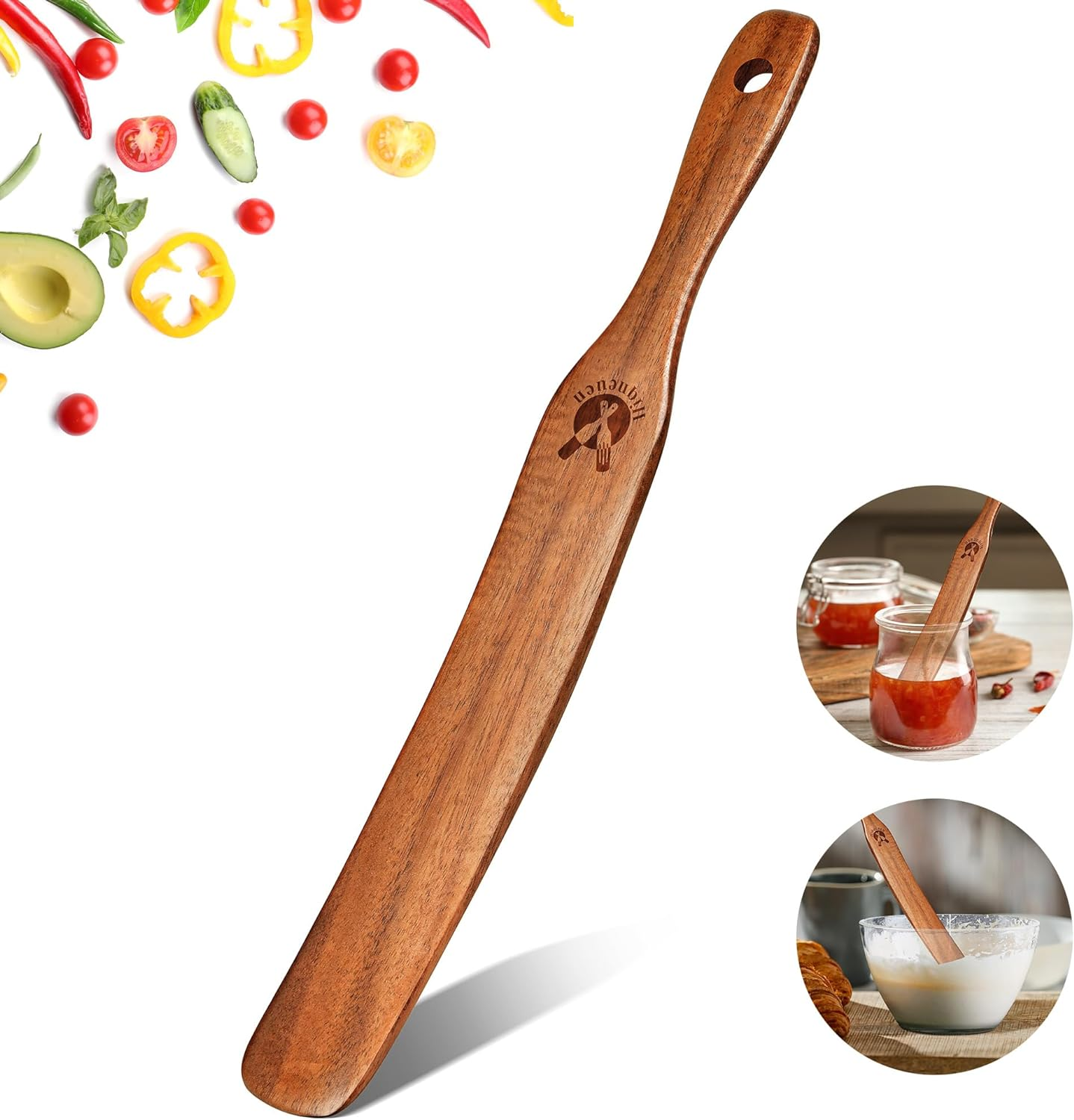 Skinny Spurtle for Sourdough Starter Mixing Reaching Bottom of Jar ...