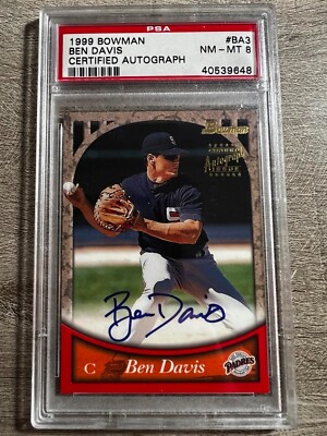 1999 Bowman Auto Gold Ben Davis #BA3 Auto PSA 8 NM-MT | eBay