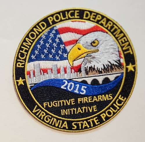 Virginia State Police Richmond VSP RPD FFI 2015 Patch Fugitive Firearms ...