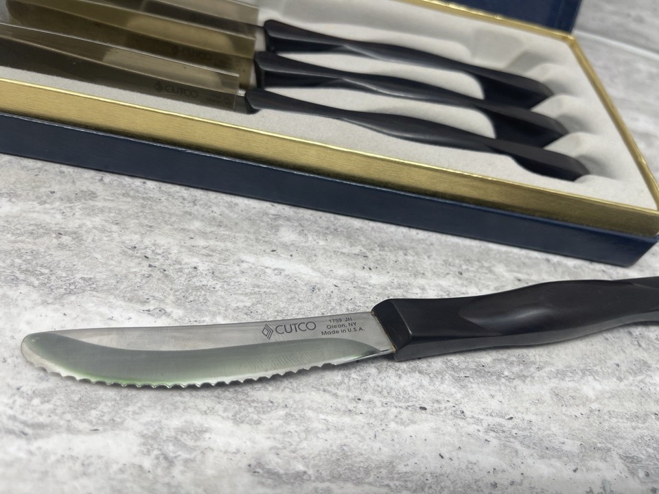 Cutco Knife Set of 4 1865 Black 1759 Table Knives Boxed | eBay
