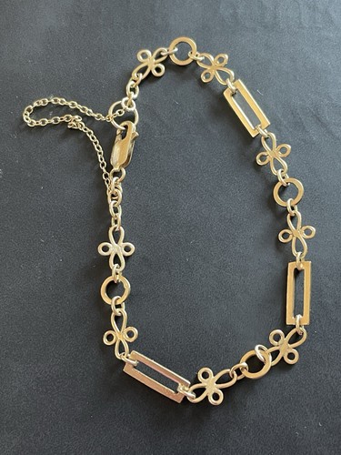 9ct 375 Yellow Gold Fancy Link Bracelet & Safety Chain 4.6cm 19cm ...