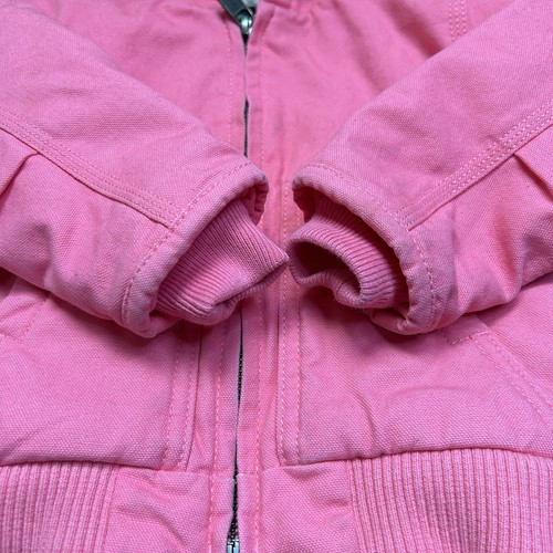 Carhartt Toddler Pink Sherpa Lined Canvas Hooded Jacket Chore Coat 12 ...