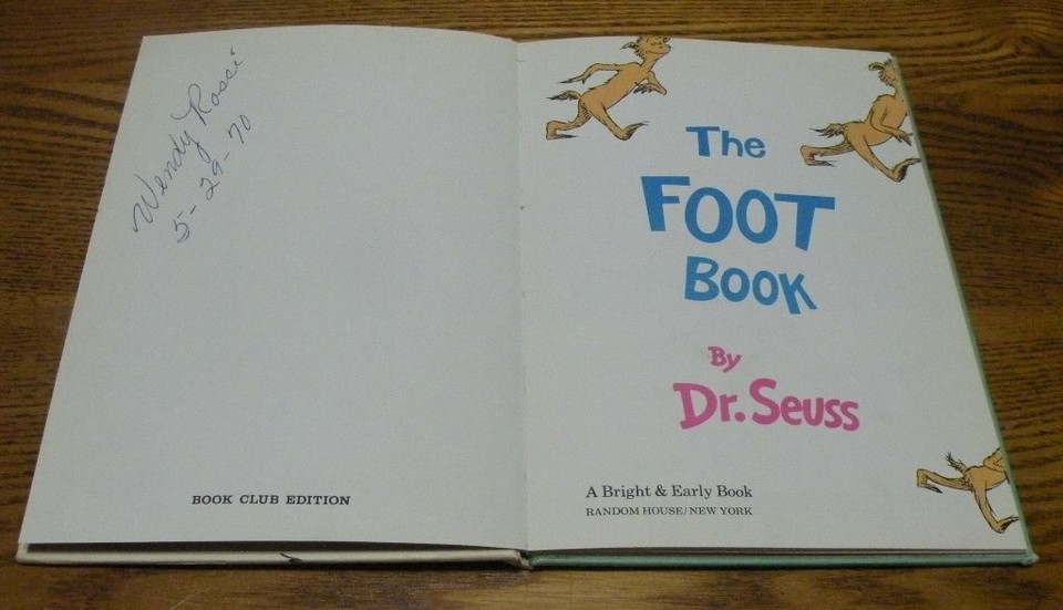 1968 Vintage "The Foot Book" DR. SEUSS- Book Club edition | eBay