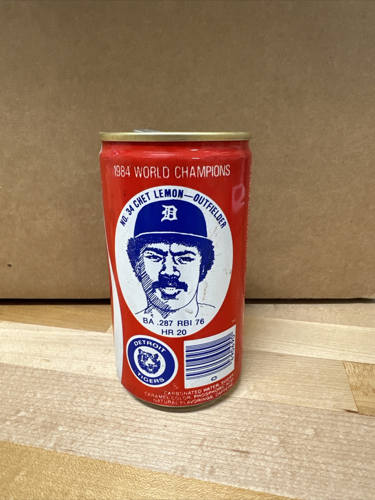 1984 World Champions Chet Lemon Detroit Tigers Coca-Cola Coke Can Box ...