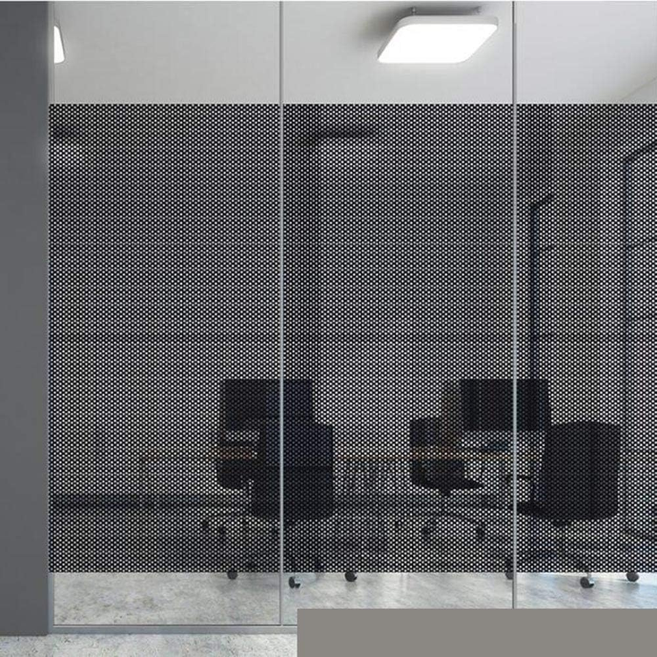 Perforated Mesh Window Film Self Adhesive Black Dotted One Way Film ...
