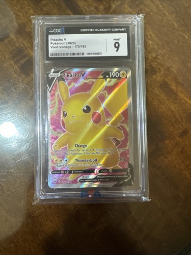 Pokémon TCG Pikachu V Vivid Voltage 170/185 Holo Full Art CGC 9 | eBay