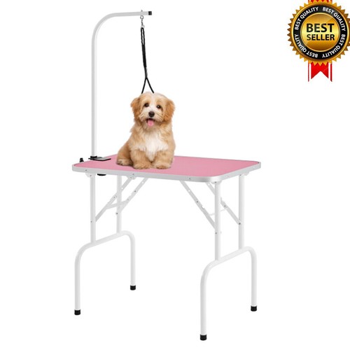 32-inch Foldable Pet Dog Grooming Table W/Adjustable Height Arm Drying ...