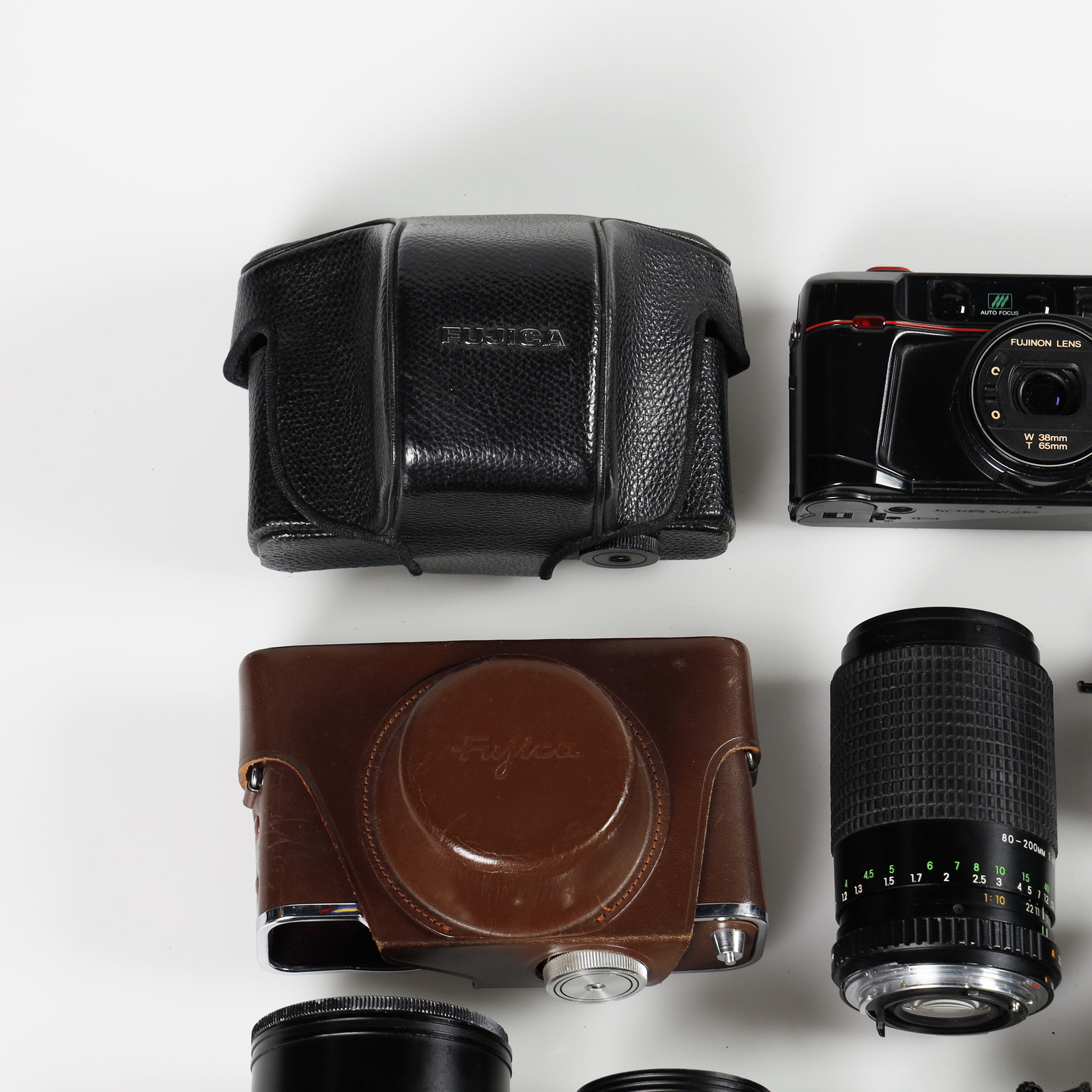 Lot of Fuji and Fujica Film Camera Accessories (Lens, Cases, Hoods, ETC ...