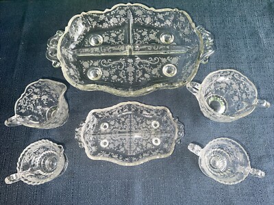 Cambridge Rose Point Crystal Glassware Set of 6 1932-1950 | eBay
