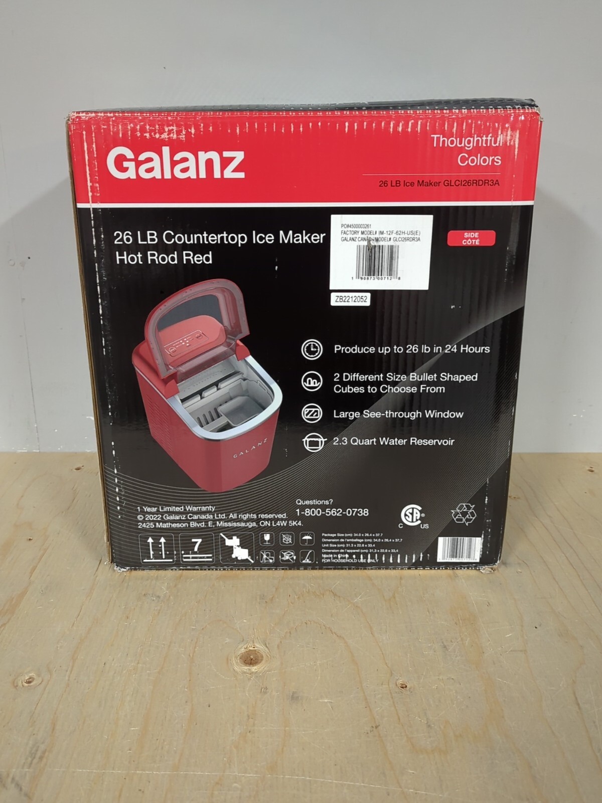 Galanz Portable Countertop Electric Ice Maker Machine Red GLCI26RDR3A ...