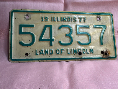 Illinois Motorcycle License Plate Tag IL 1977 54357 | eBay