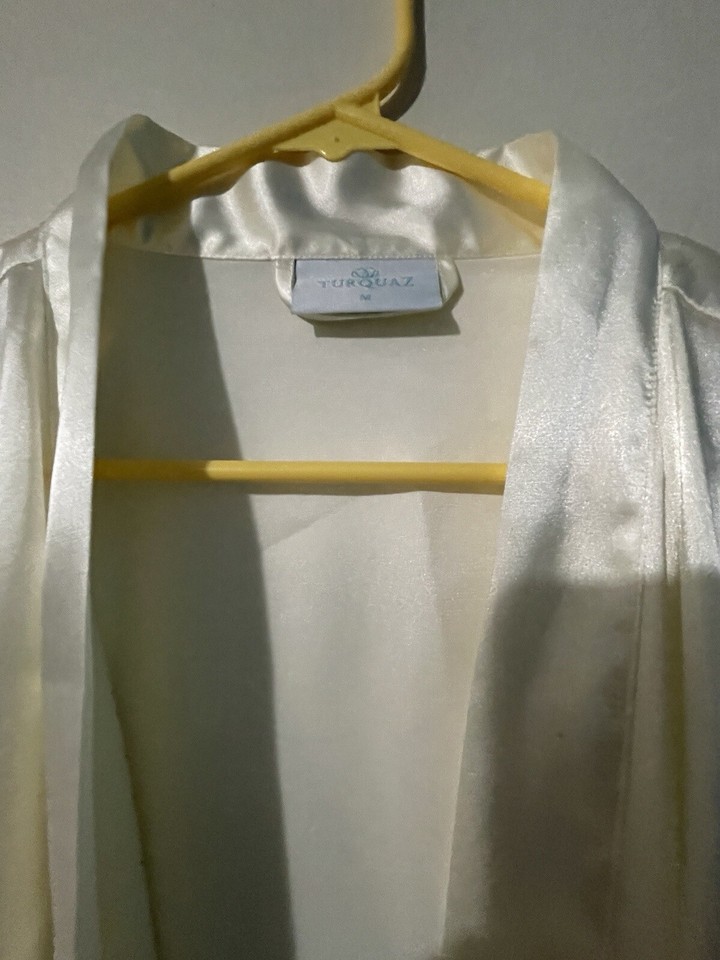 Turquaz Linen Robe Satin Cover Up Champagne Light Tan Womens Size ...