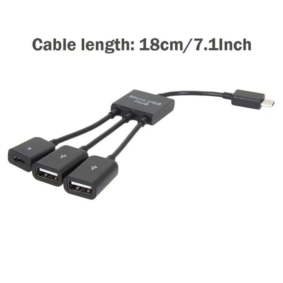 3 In 1 Micro USB OTG USB Hub Adapter Cable | eBay