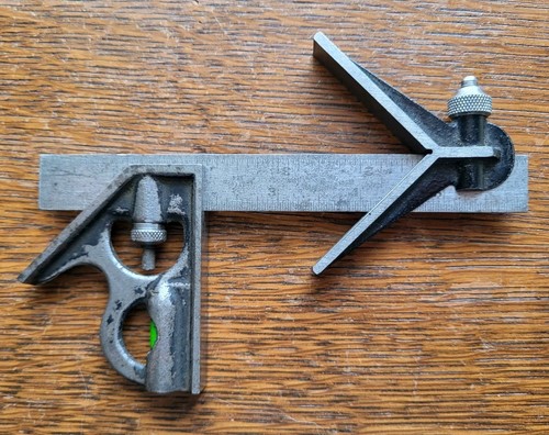 Vintage Brown & Sharpe 6" Combination Square w/Center Head Machinist ...