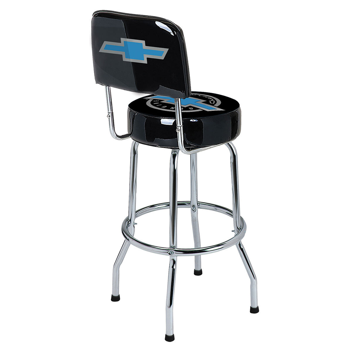 42" Chevrolet Bar Stool with Backrest Swivel Bowtie Logo | eBay