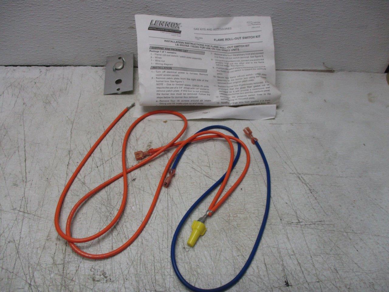 LENNOX FLAME ROLL-OUT SWITCH KIT # LB-93376A (15L93) FOR G26 SERIES ...