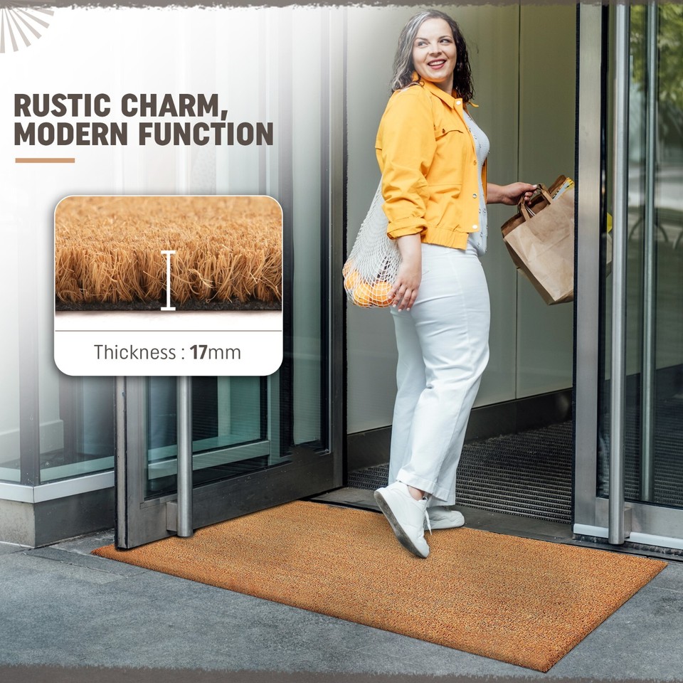 Heavy Duty Natural Coconut COIR Foyer Lobby Reception Entrance Door Mat ...