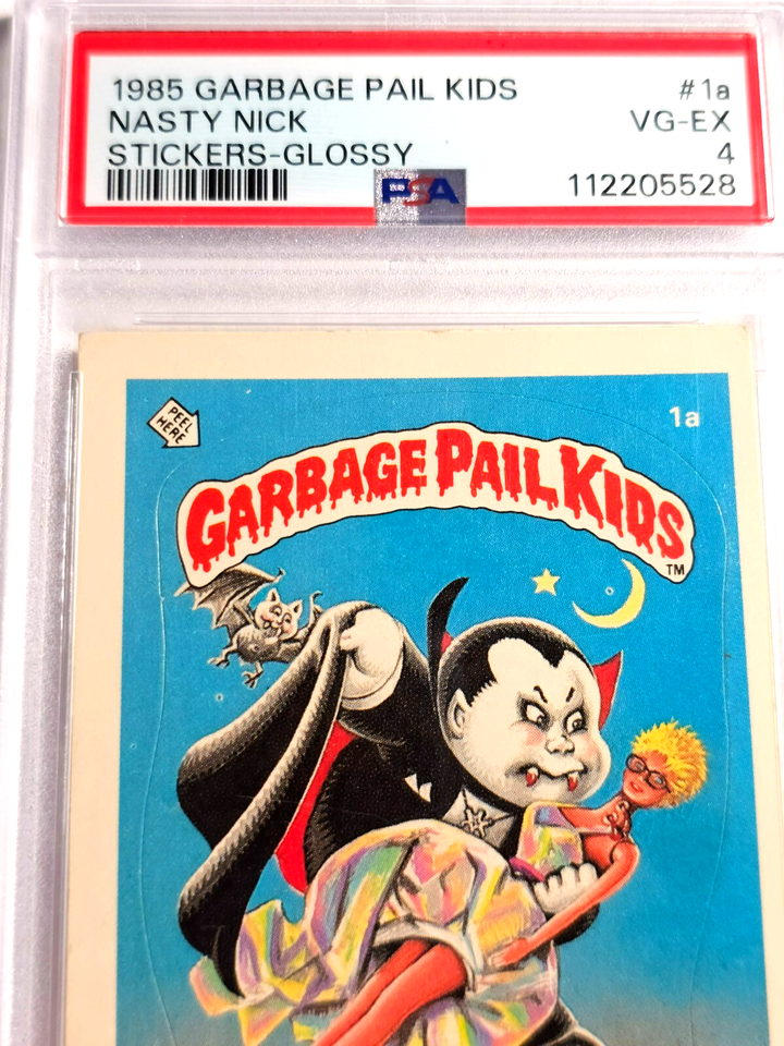 PSA 4 VG-EX 1985 GPK Garbage Pail Kids OS 1 Nasty Nick #1a Glossy ...