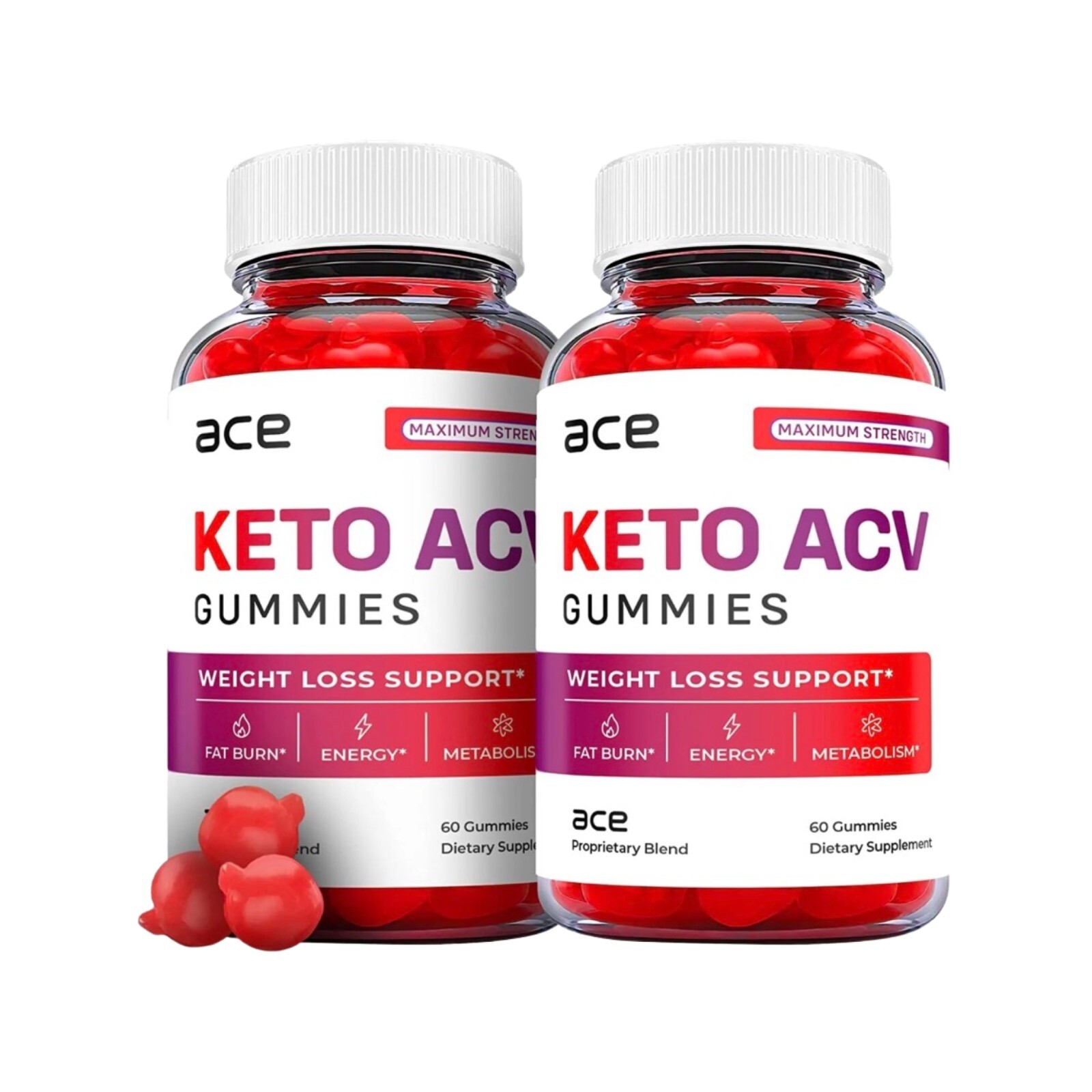 2-Pack Ace Keto Gummies - Ace Keto ACV Gummies Weight Loss, Vegan - 120 ...
