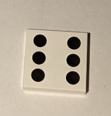 Lego Heroica 2x2 White Tile w/ 6 Black Dots Die Dice Pattern Part ...