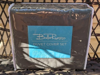 NEW Bella Russo Queen Duvet Cover Set INV00395 Storm Gray Cover ...