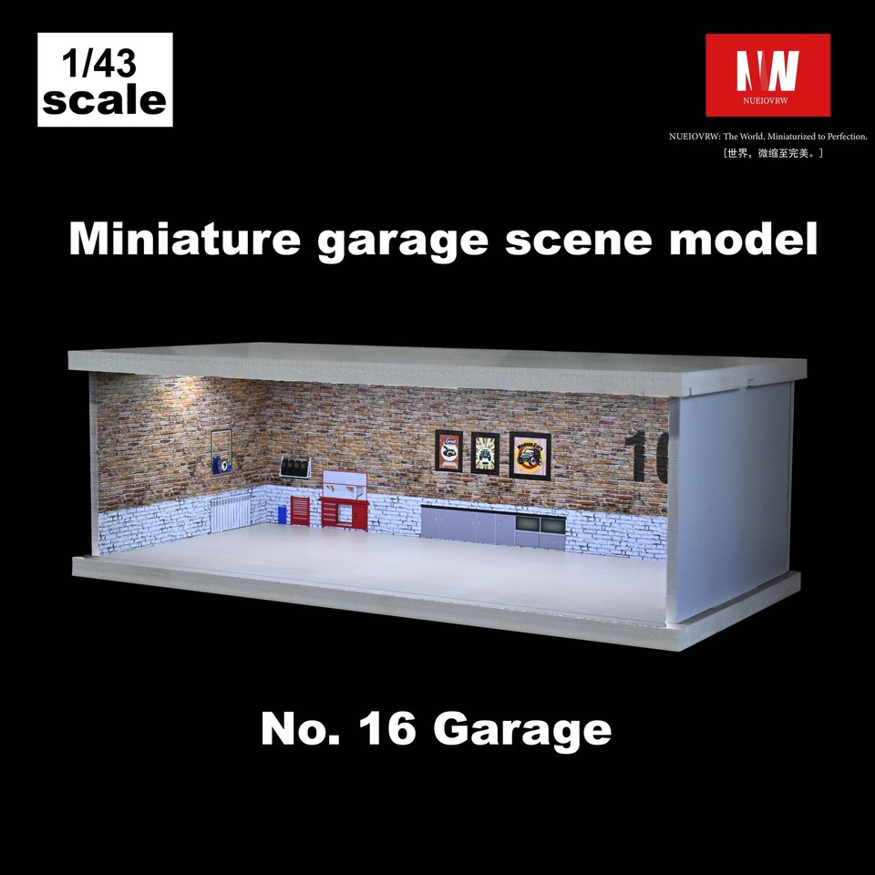 Diorama 1:43 Scale Car Showroom Scene Model Garage Display Case W/USB ...