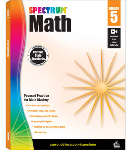 Spectrum Math Workbook, Grade 5 - Paperback By Spectrum - ACCEPTABLE ...