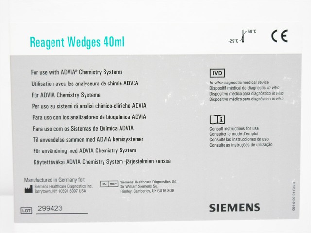 Advia Chemistry Siemens Reagent Wedges 40ml 50 Count 094-0123-01 ...
