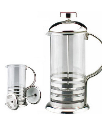 800ml / 8-cup Stainless Steel Glass Cafetiere French Filter Coffee ...