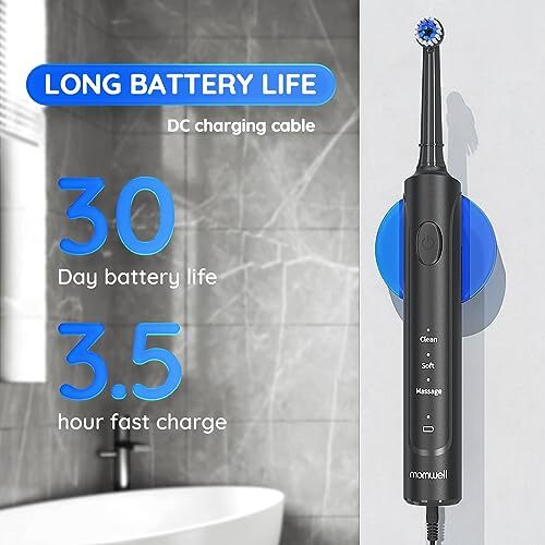Electric Toothbrush USB Fast Charging 3 Modes Rotary Toothbrushes ...