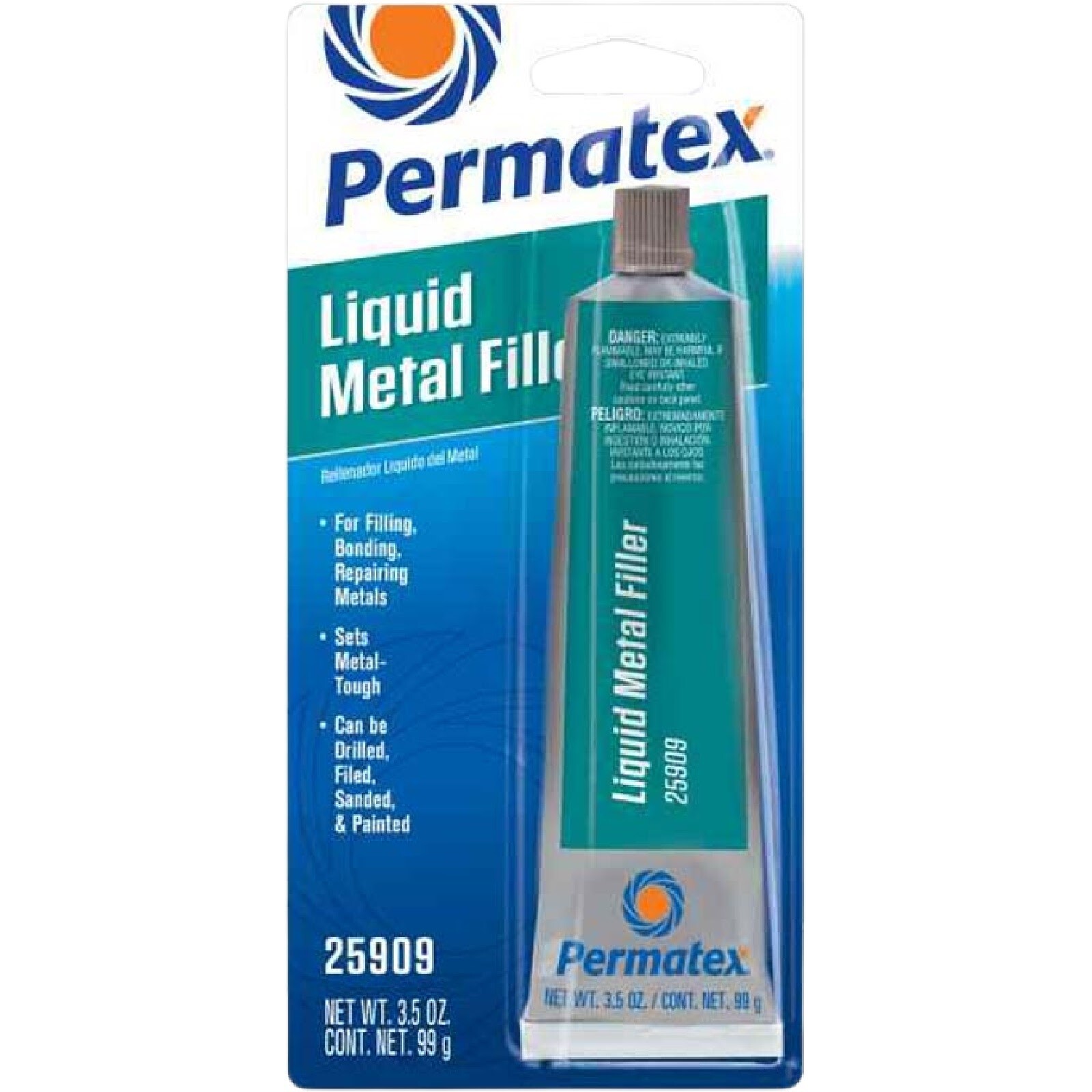 Permatex 25909 Liquid Metal Filler Metal Repair Compound 3.5oz Ounce ...