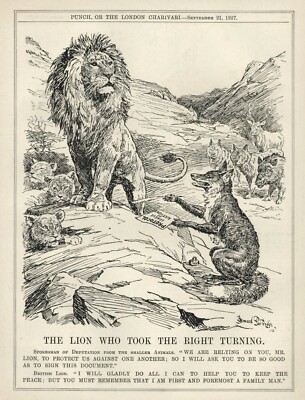 1927 POLITICAL CARTOON British Commonwealth LEAGUE OF NATIONS Geneva ...
