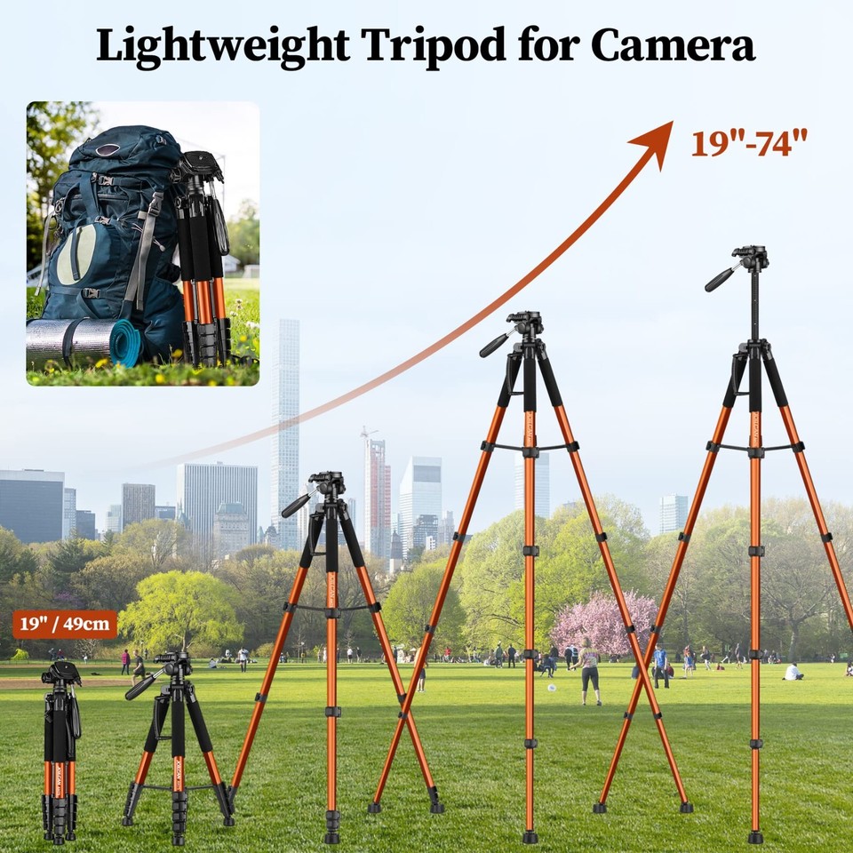 74" Tripod Camera Tripods Stand Heavy Duty Portable Laser Level ...