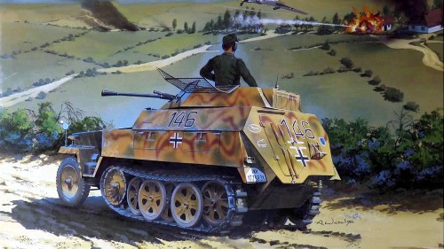 WW2 WWII German DAK AFRIKA KORPS HALFTRACK PANZER TANK Military War ...