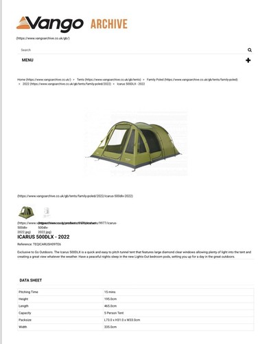 Vango Icarus 500 DLX tent and all extras - brand new/never used | eBay UK