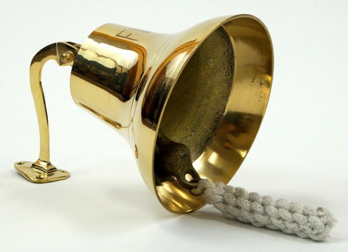 Brass Fire Bell Solid Brass Fire Bell with Knotted Lanyard Fireman Bell ...