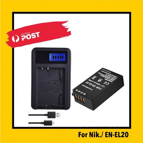 1400mAh Battery / Charger For Nikon EN-EL20 EN-EL20a MH-27 MH-27a MH-29 ...
