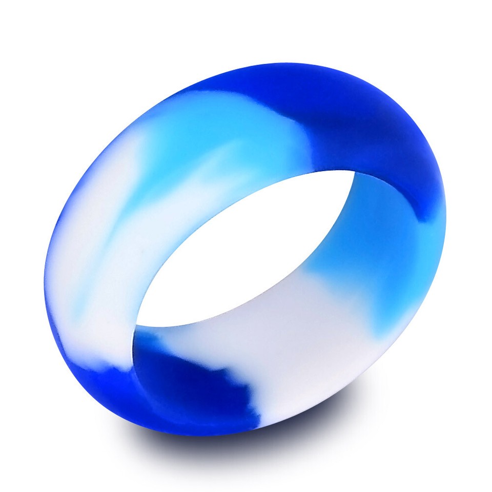 1Pc Camouflage Silicone Wedding Rings Rubber Promise Bands 8mm Width ...