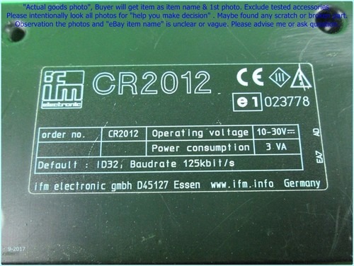 IFM CR2012, Cabinet Module as photo, sn:random, DHLtoUS, dφm | eBay