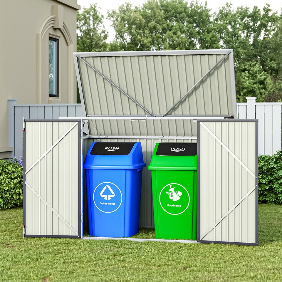 OUTDOOR WHEELIE BIN STORAGE DOUBLE AND TRIPLE SHED WOODEN DUSTBIN ...