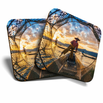 2 x Coasters - Inle Lake Myanmar Burma Asia Home Gift #3385 | eBay UK