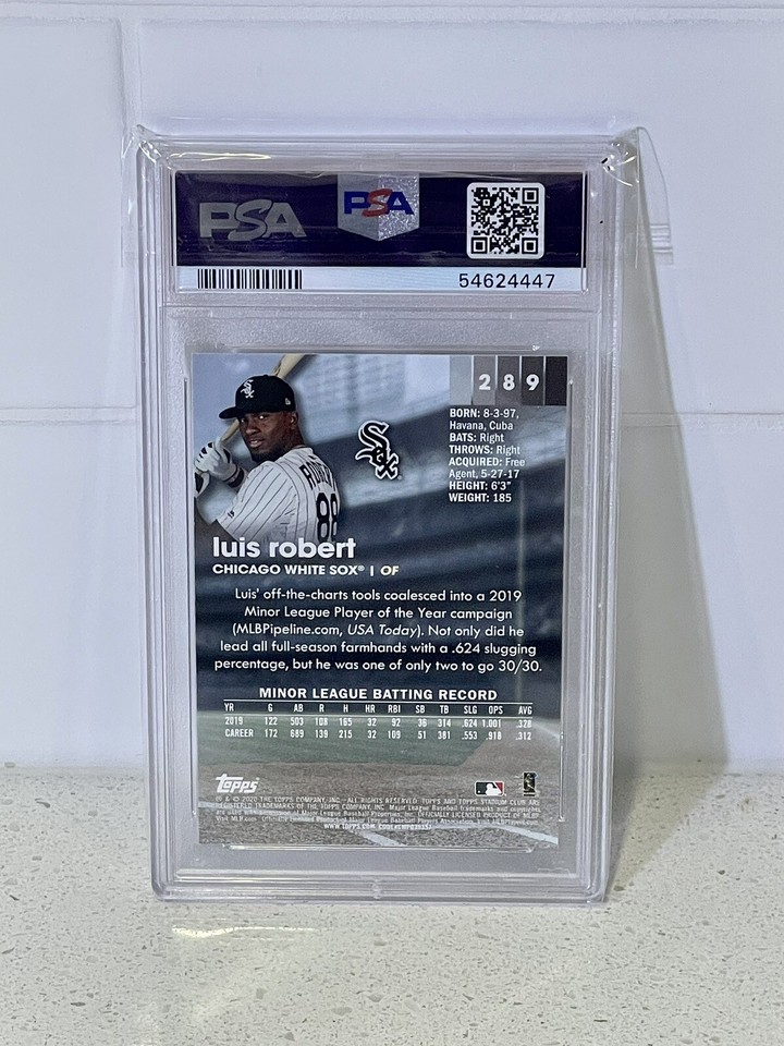 2020 Topps Stadium Club Luis Robert Rookie RC Card #289 PSA 9 Mint ...