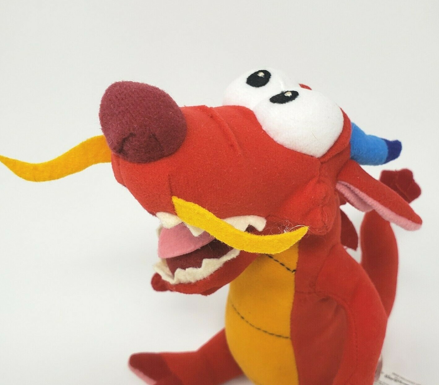 8" DISNEY MULAN MUSHU RED DRAGON STUFFED ANIMAL PLUSH TOY BEAN BAG NO ...