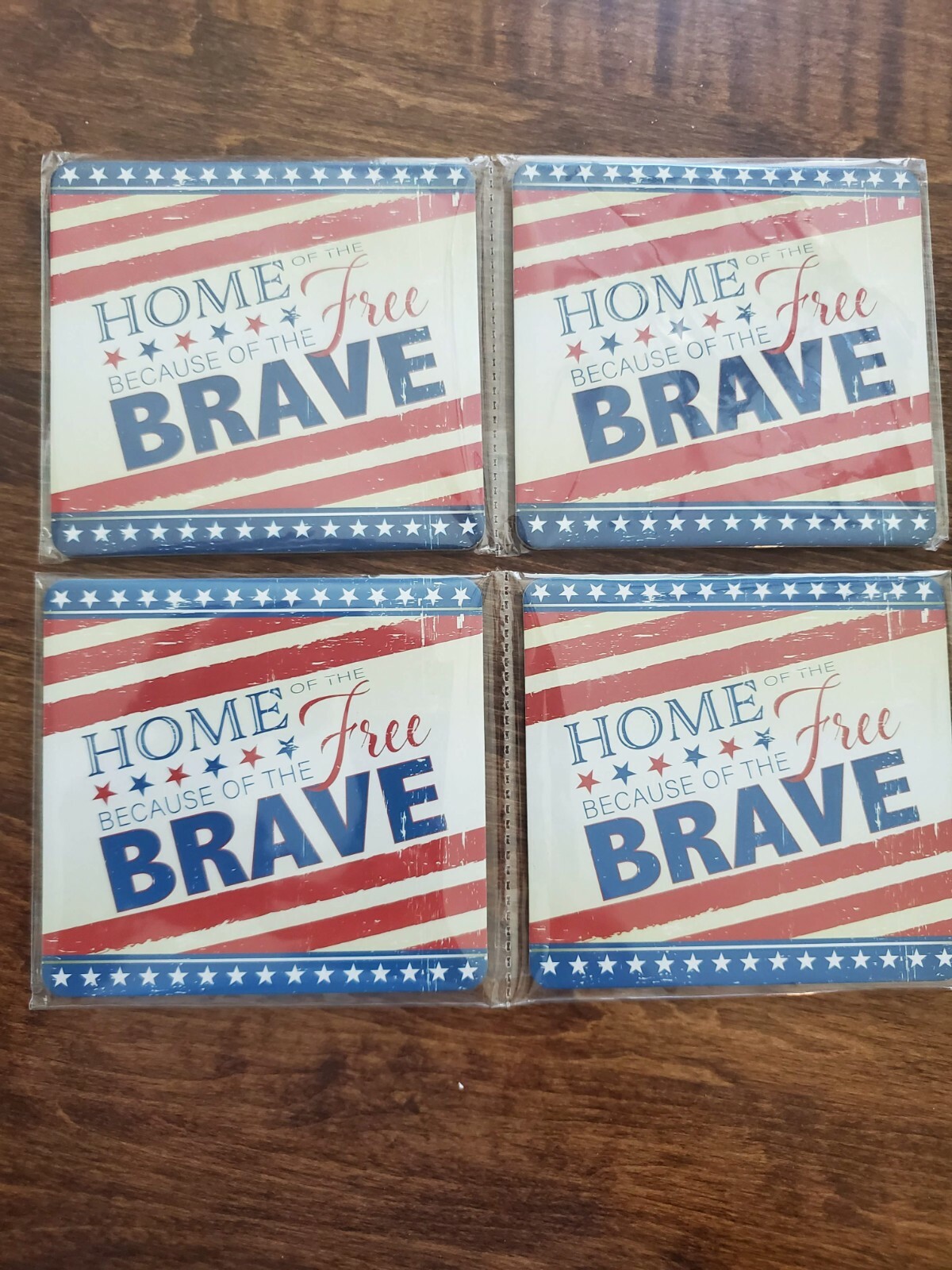 Home Of The Free Because Of The Brave VFW ~ Drink Coasters Lot Of 4 NEW ...