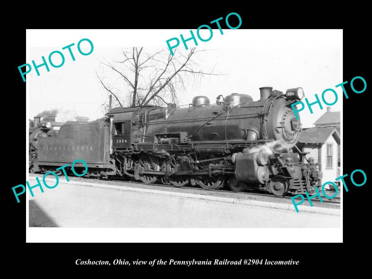 OLD LARGE HISTORIC PHOTO OF COSHOCTON OHIO THE PRR LOCOMOTIVE 2904 ...