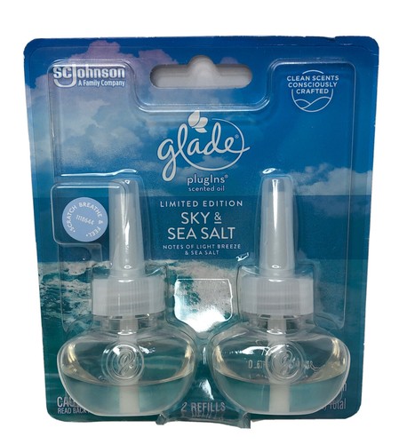 Glade PlugIn Sky & Sea Salt Scent Limited Edition 2Pk Refill 1.34oz ...