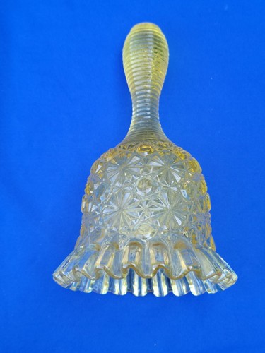 Vintage 1980s Fenton Yellow Fluted Bell Stars Starburst Original ...