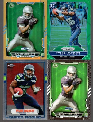 Tyler Lockett 4 Card Lot w #/D Rookie Rc 2015 Bowman Green Prizm Chrome ...
