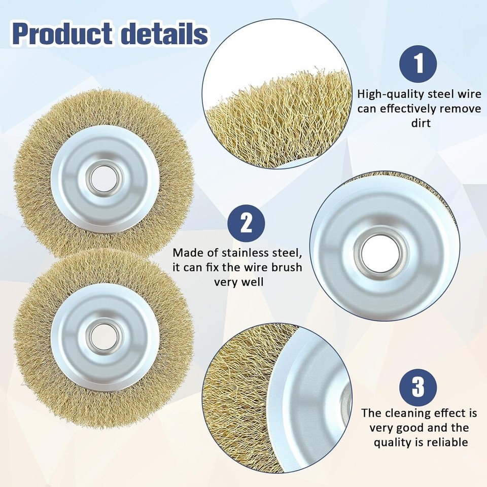 2Pcs Patio Cleaner Wire Brush for Ryobi RAC814 Replacement Wire Wheel ...